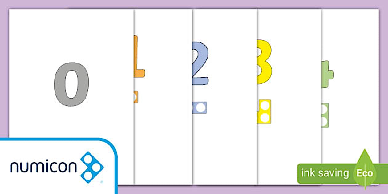 Numbers With Numicon Shapes 0-20 Display Posters - Twinkl